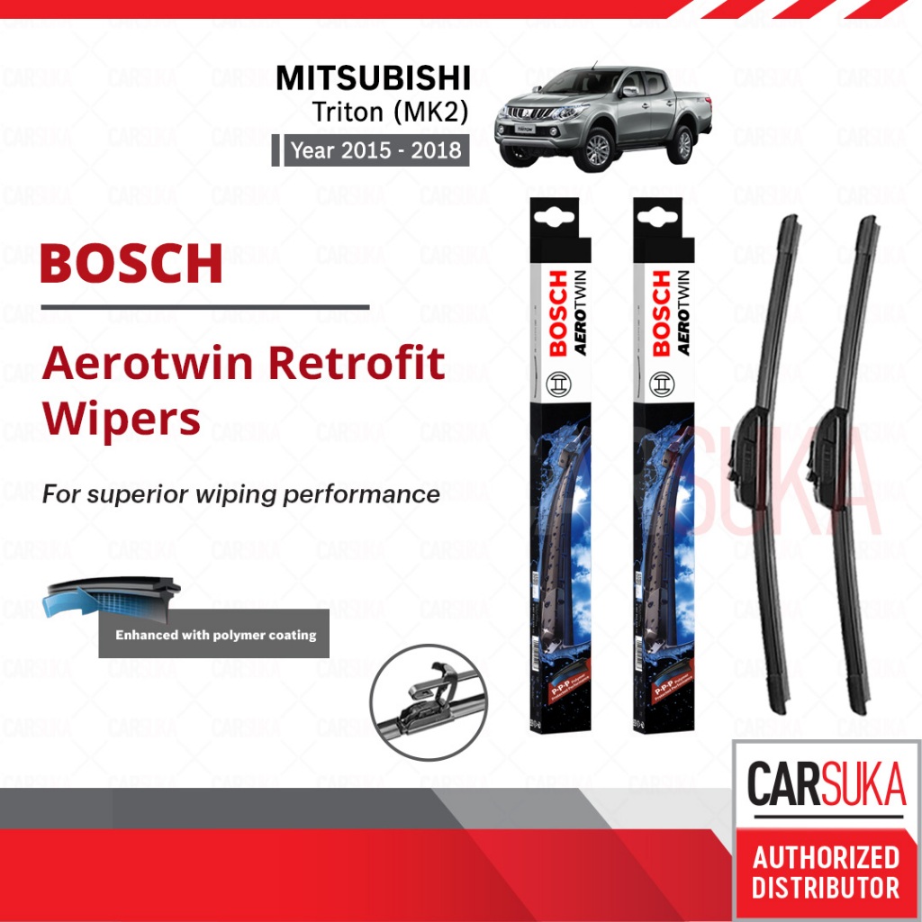 Bosch Aerotwin Retrofit U Hook Wiper Set for Mitsubishi Triton Mk2 (21"/19") | Shopee Singapore