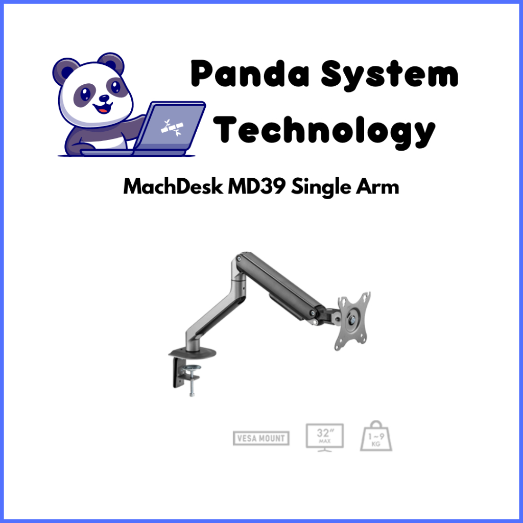MachDesk MD39 Single Spring-Assisted Monitor Arm - Grey | Shopee Singapore