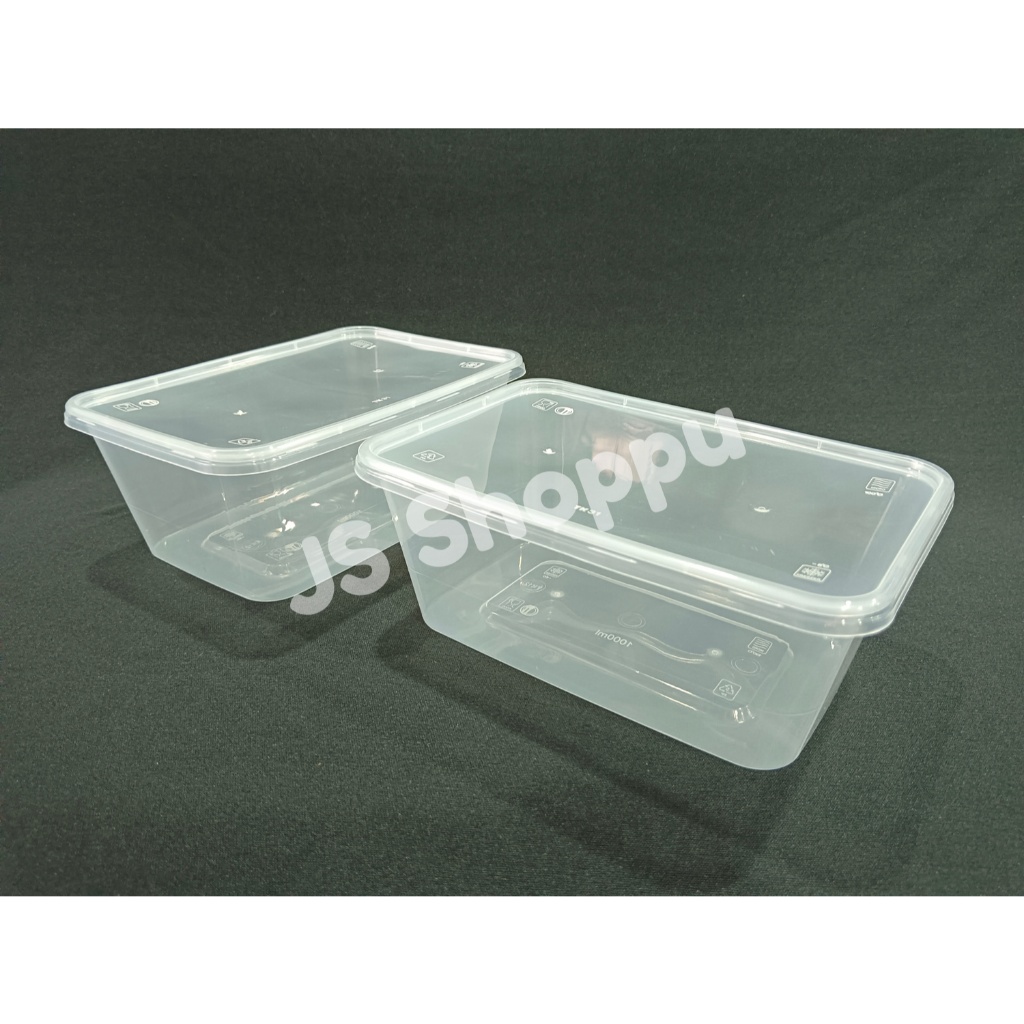 Teka Clear Rectangular Plastic Disposable Food Container (50pcs±)/Bekas ...