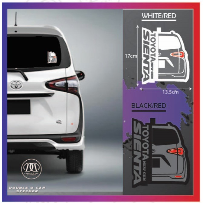 TOYOTA SIENTA NEW GEN REAR SHAPE STICKER KI00714 | Shopee Singapore