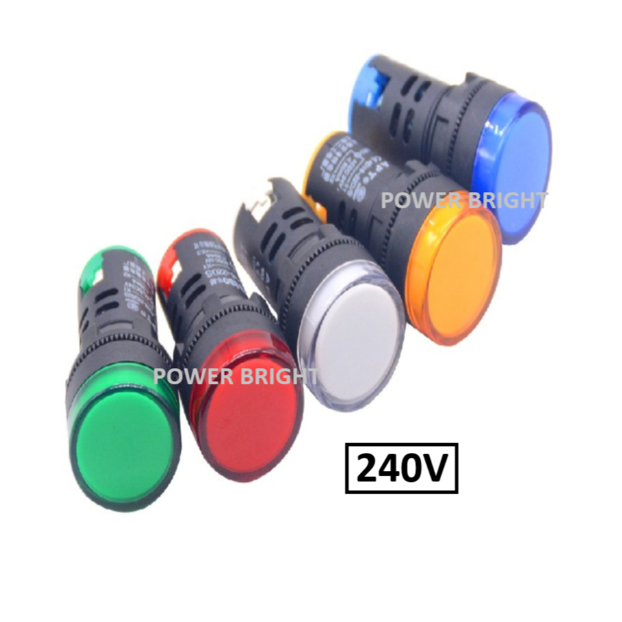 SALZER 22MM LED PILOT LAMP AC 240V [GREEN/RED/AMBER/YELLOW/BLUE ...