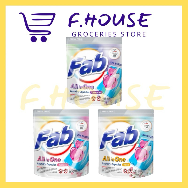 Fab All in One LOW SUDS Laundry Capsules Refill (24pcs) | Shopee Singapore