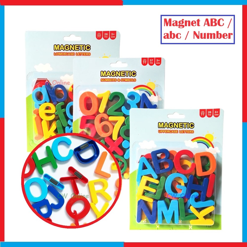 MAGNETS Magnetic Colourful Uppercase / Lowercase Alphabets Letters ...