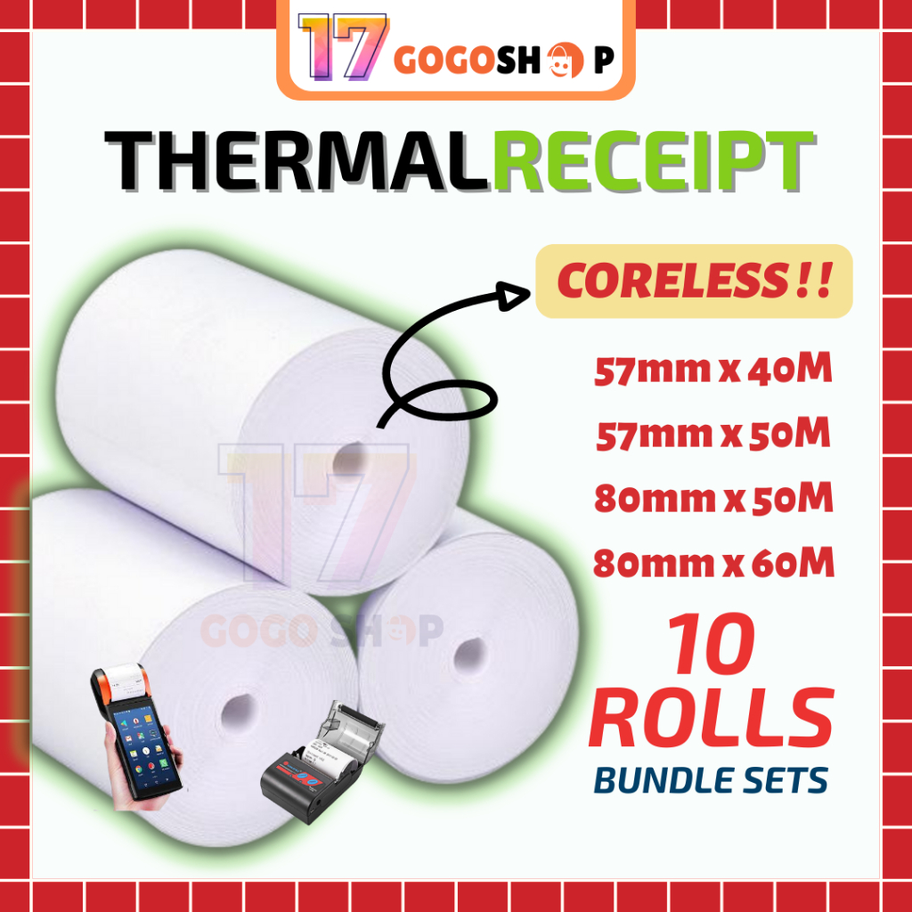Thermal Paper Thermal Receipt Roll Pos Receipt Resit Pos Foodpanda Grab ...