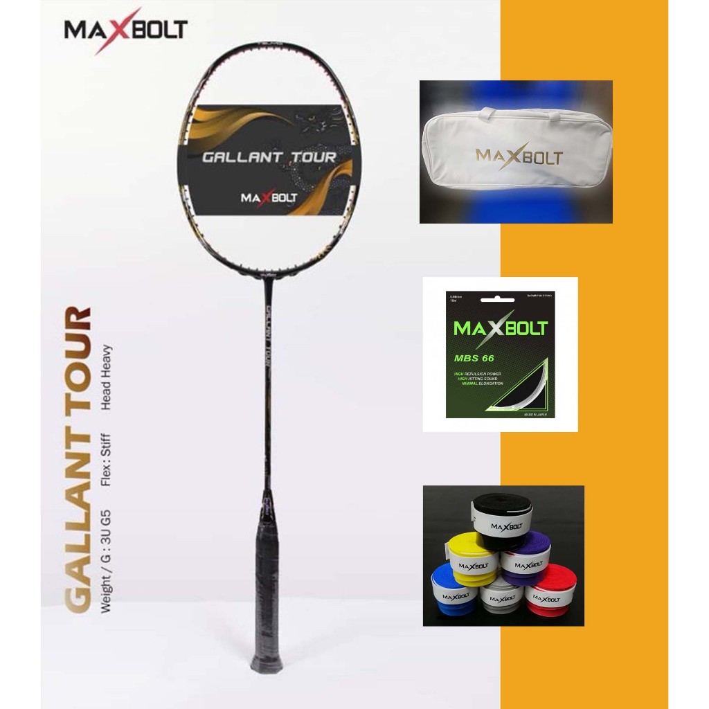 Maxbolt Gallant Tour Dragon Limited Edition Racket (Free Bag, Over Grip ...