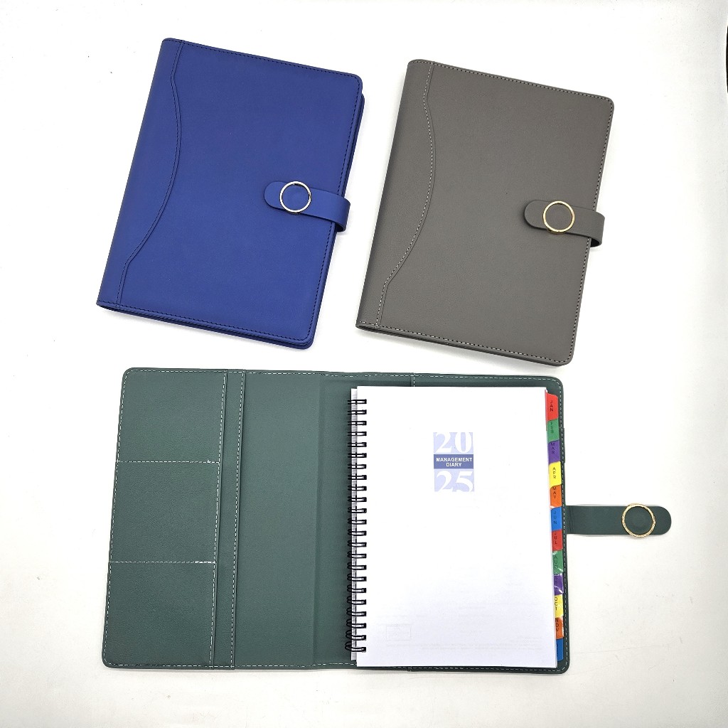 2025 Diary Planner A5 PU Leather W1003 Wire O Monthly Planner Notebook ...