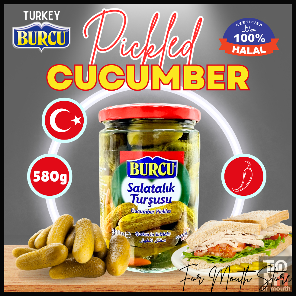 580gm Burcu Cucumber Pickles Gherkin Halal Pickled Cucumber Orange ...