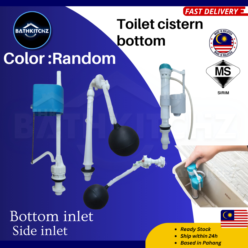 BATHKITCHZ Toilet Water Tank Inlet Valve Bottom Side Valve PVC Float ...