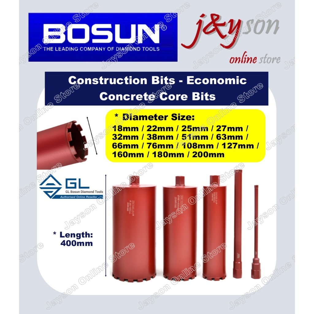 11.11 BOSUN 18mm~200mm Braze Concrete Core Bit [use coring machine ...
