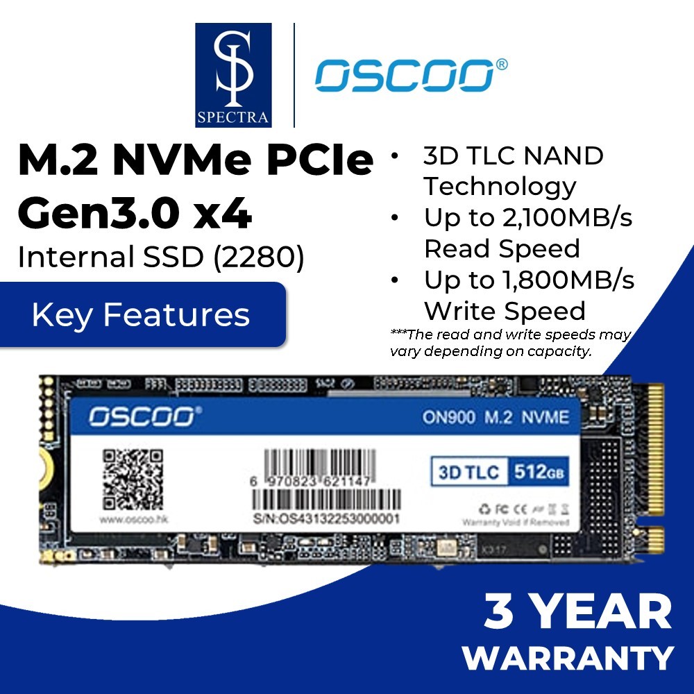 OSCOO ON900 / ON900B NVMe PCIe Gen3 x4 M.2 2280 / 2242 Internal SSD ...