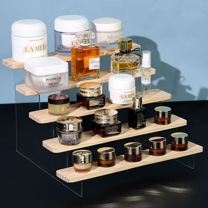2/3/4/5 Tier Wooden Acrylic Display Stand Toy Blind Box Showcase ...