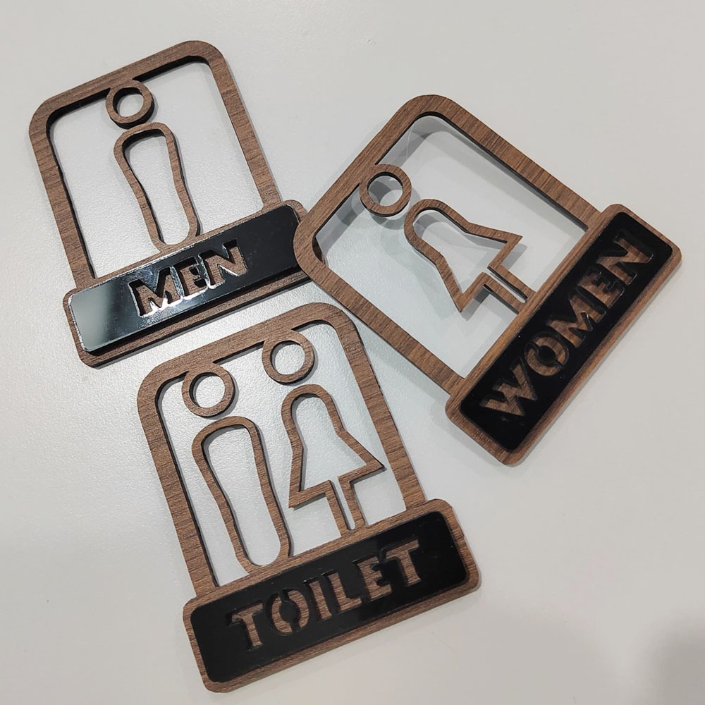 Acrylic Sign , Toilet 3D Sign , Acrylic Laser Cut , Toilet Sign ...