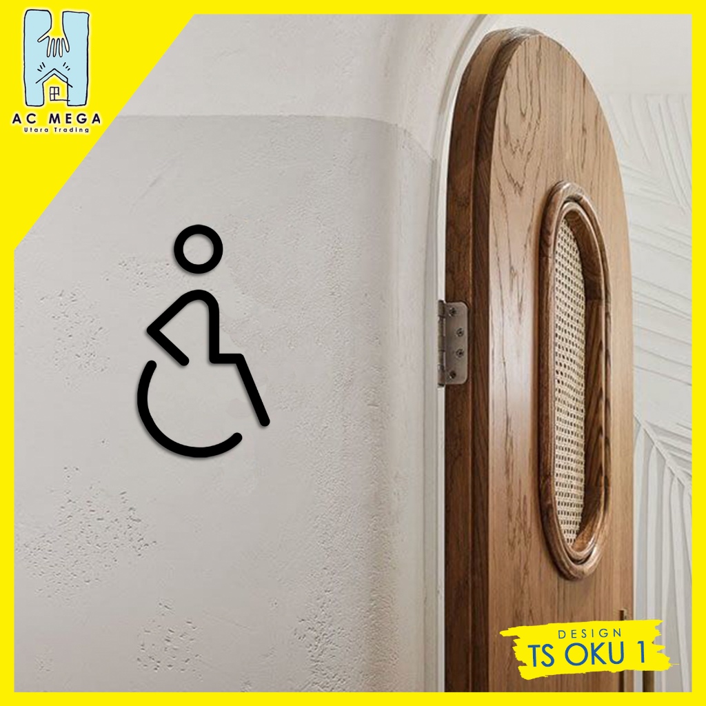 OKU Toilet Signage Washroom Sign Tandas Arcylic Toilet Sign Minimalist ...