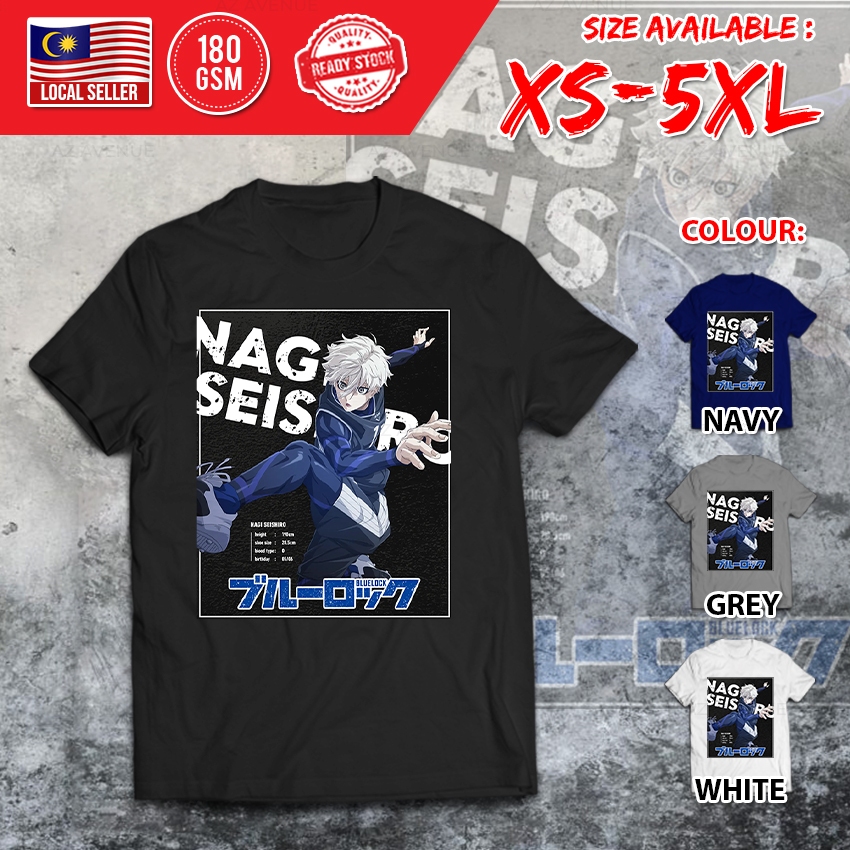 Baju Anime BLUE LOCK NAGI SEISHIRO Cotton Streetwear Short Sleeve T ...
