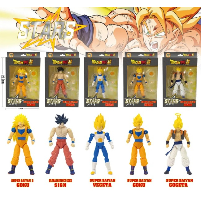 Dragon Ball Goku Super Saiyan Vegeta Action Figure Moveable Joint Anime ...