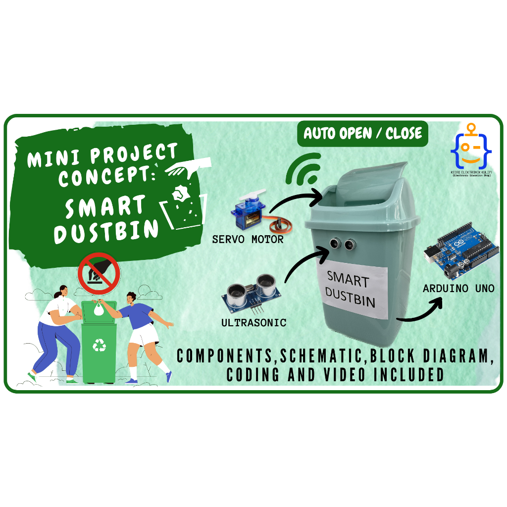 Smart Dustbin System (Electronic Mini Project Concept Set) | Shopee ...