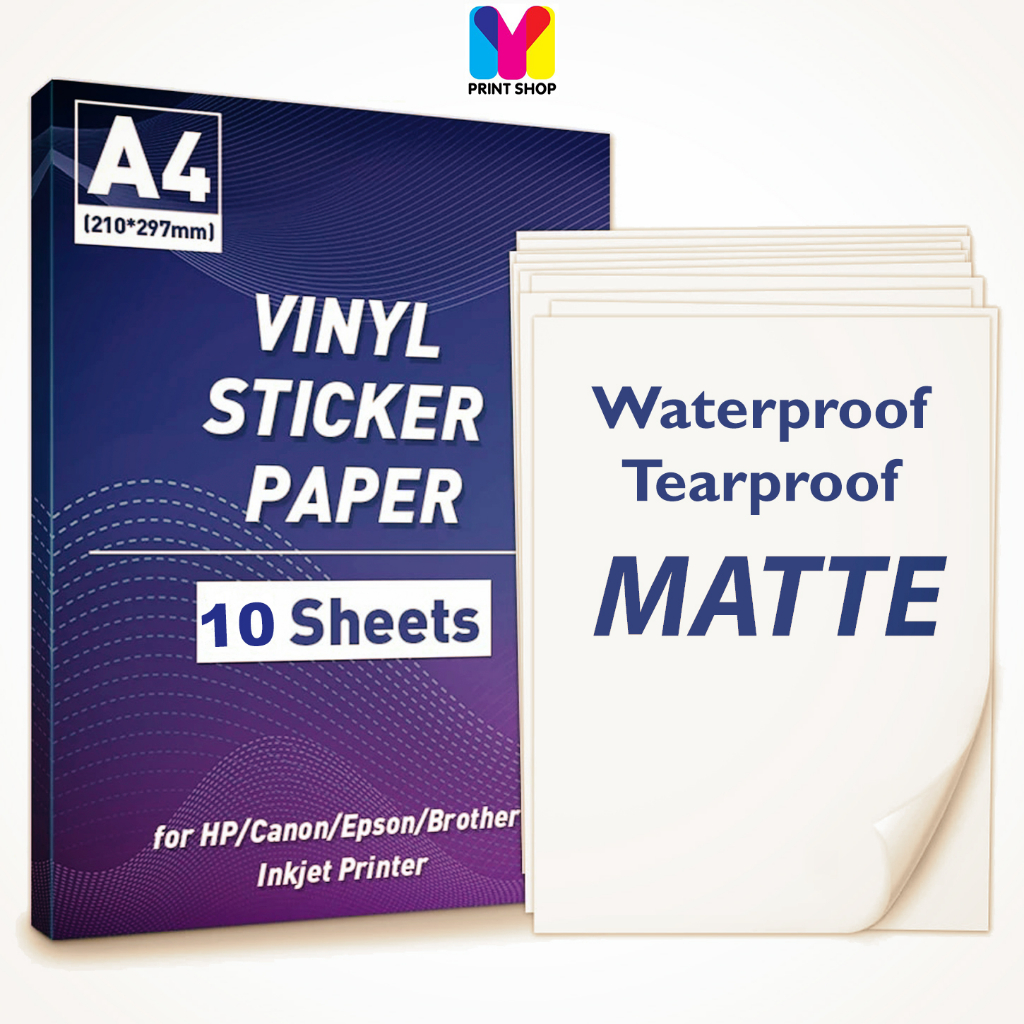 Inkjet 10 Sheets A4 Matte Sticker Paper Letter Size 210*297mm Clear ...