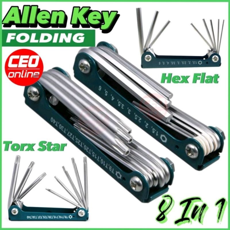 CEO Allen Key HEX TORX STAR FOLDING ALLEN KEY Spanner Allen Wrench Set ...