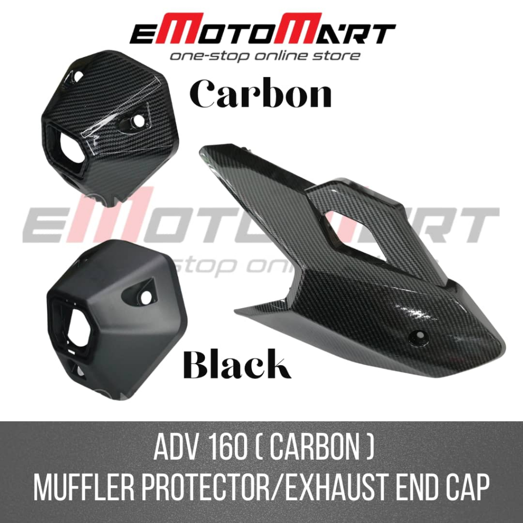 HONDA ADV-160 (CARBON / BLACK) EXHAUST END CAP/MUFFLER PROTECTOR/SET ...