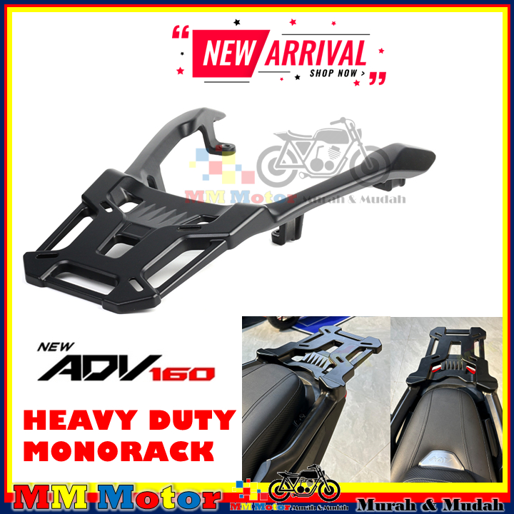 HONDA ADV160 MONORACK HEAVY DUTY REAR RACK TOP BOX ALUMINIUM HARD CASE ...