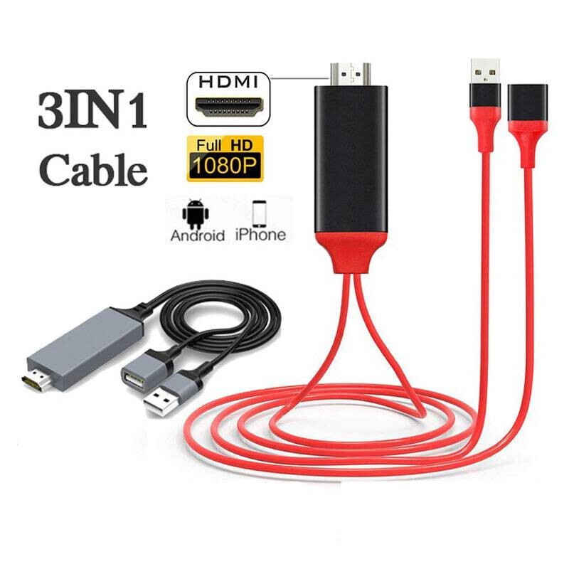 3IN1 Universal Mirascreen 2K HDMI 60Hz Android Type C Micro 5pin USB To ...