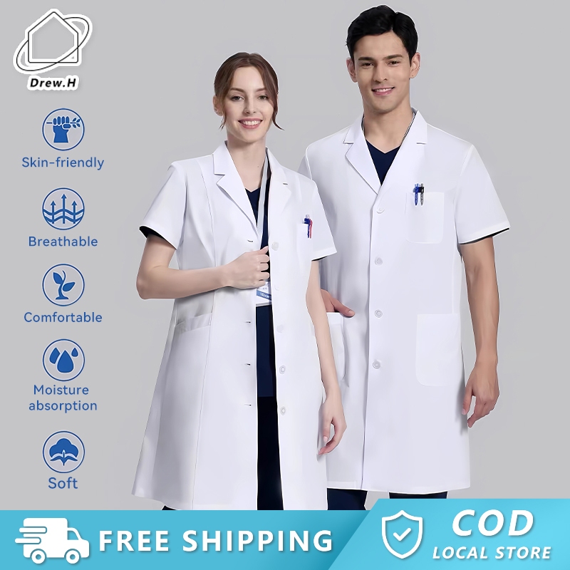 lab coat/white coat-short sleeve/doctor uniform/doctor coat S-XXXL ...