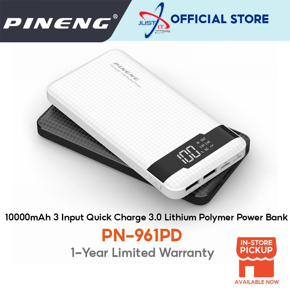 PINENG PN-961 PN-961PD 10000mAh 3 Input Quick Charge 3.0 Lithium ...