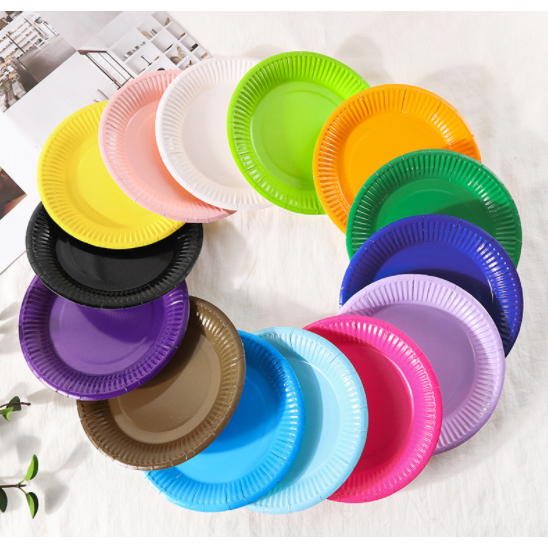 Colourful Party Paper Plate 10 units Plain Solid Colours | | 彩色纸盘 ...