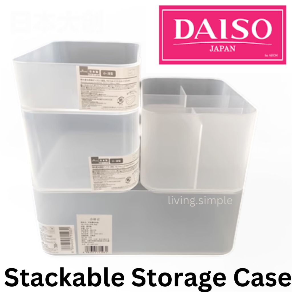 Daiso New Storage Box With Handle Can Stack 200yen | Shopee Singapore
