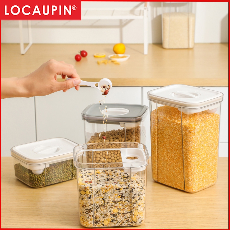 Locaupin Airtight Food Storage Container Clear Pet Kitchen and Pantry ...