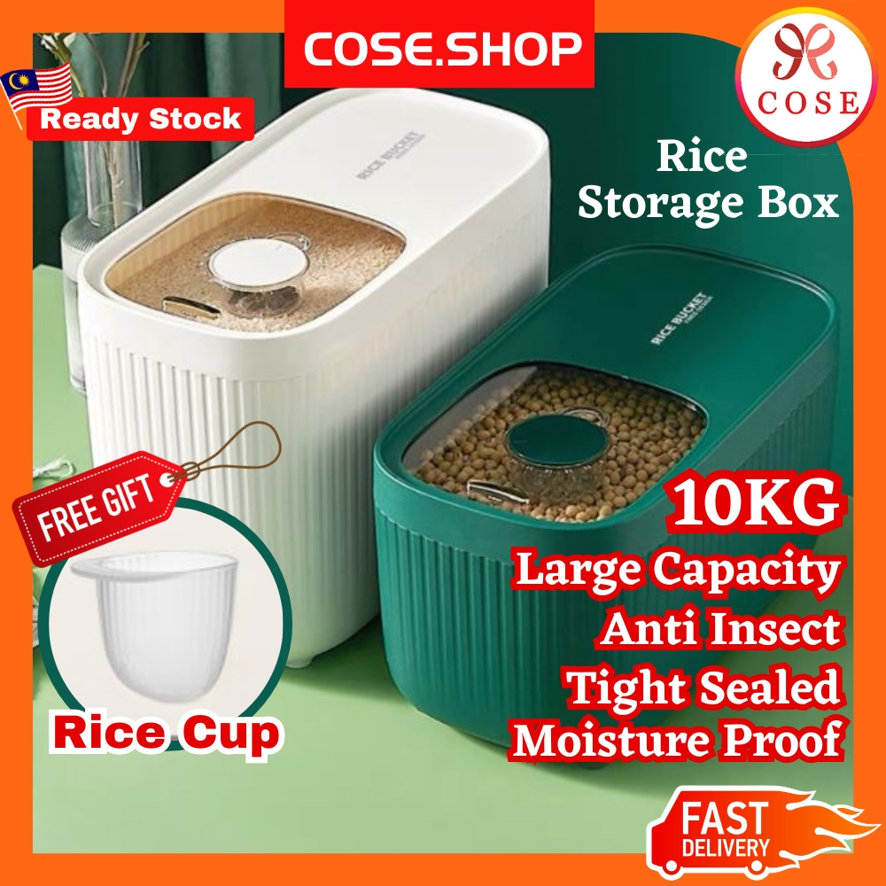 COSE Rice Storage Box Rice Dispenser 5/10KG Food Container Rice Kitchen ...