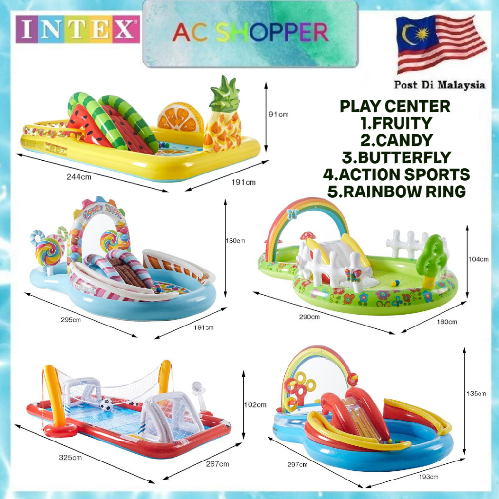 INTEX play center inflatable theme water park Games Outdoor children's swimming pool kolam ...