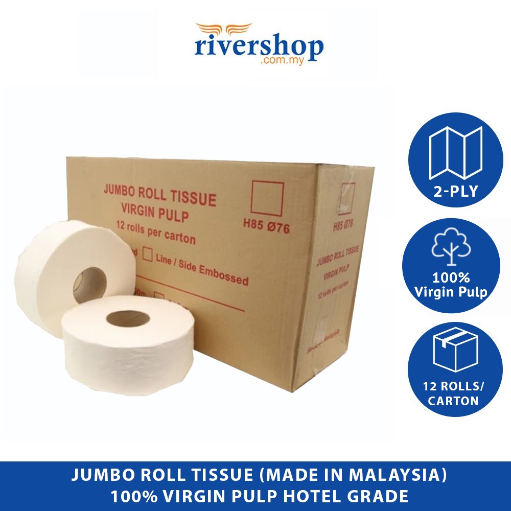 Jumbo roll tissue 100% virgin pulp Hotel grade 12Rolls /Carton / Toilet ...