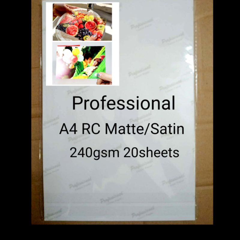 A4 RC Satin / Glossy / Matte+ Both side waterproof Photo Paper 240 ...
