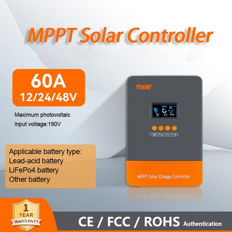 PowMr MPPT Solar Control Solar Charge Controller 60A Auto Solar Controller With Blacklight LCD ...