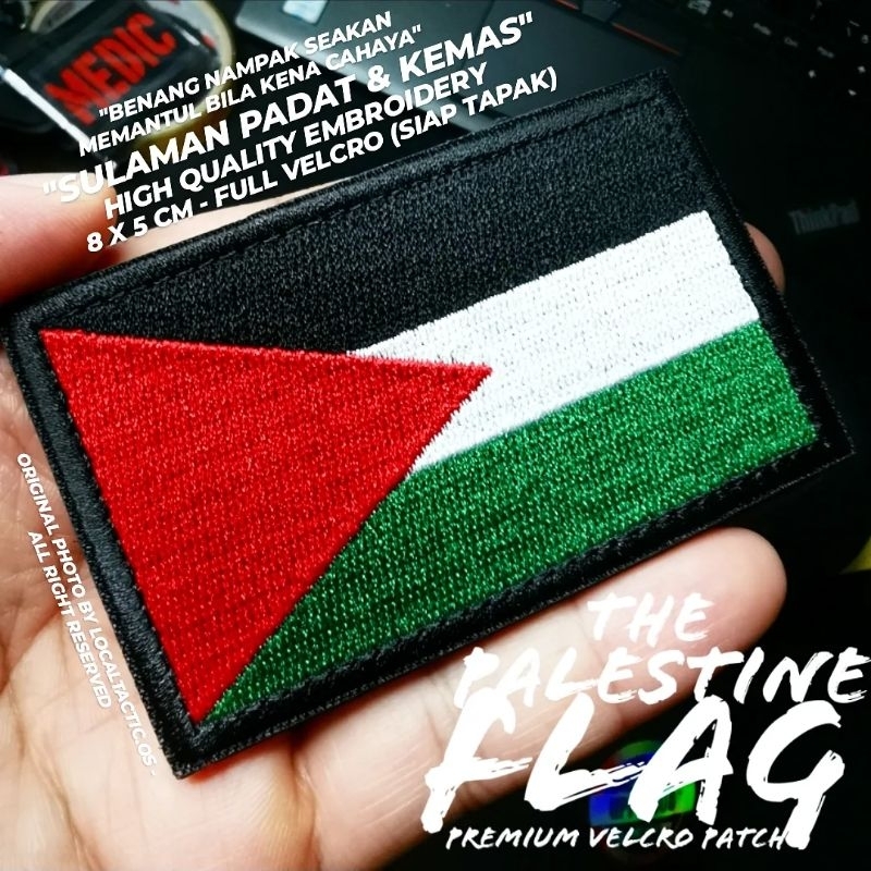 THE PALESTINE FLAG PATCH by LOCALTACTIC.OS ( EMBROIDERY VELCRO)- SAVE PALESTINE PATCH PATCHES ...