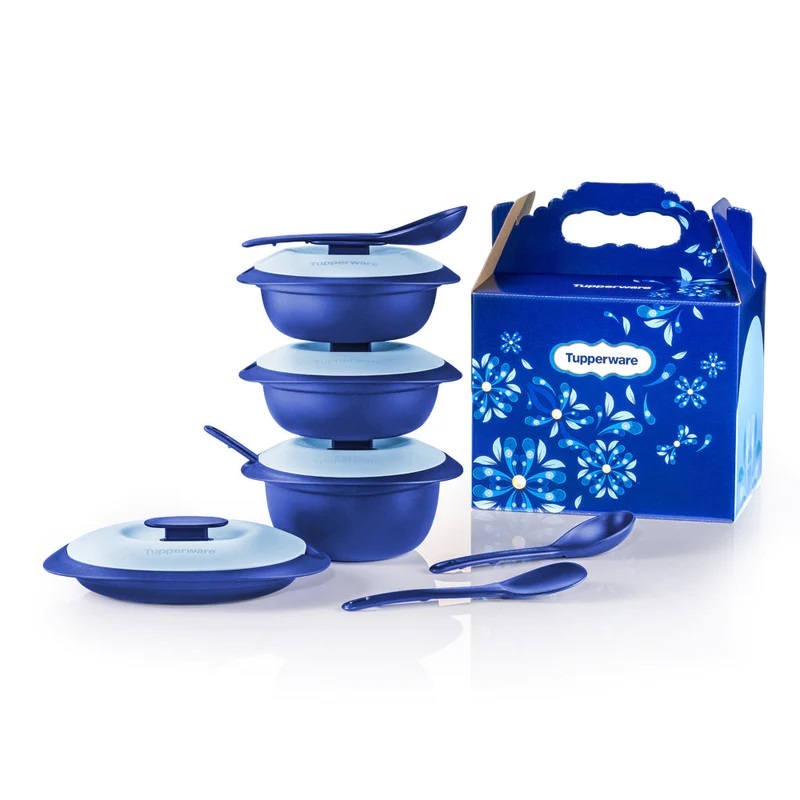 Tupperware Royale Blue Petit Serverware Set (Full Set 4 pcs) | Shopee ...