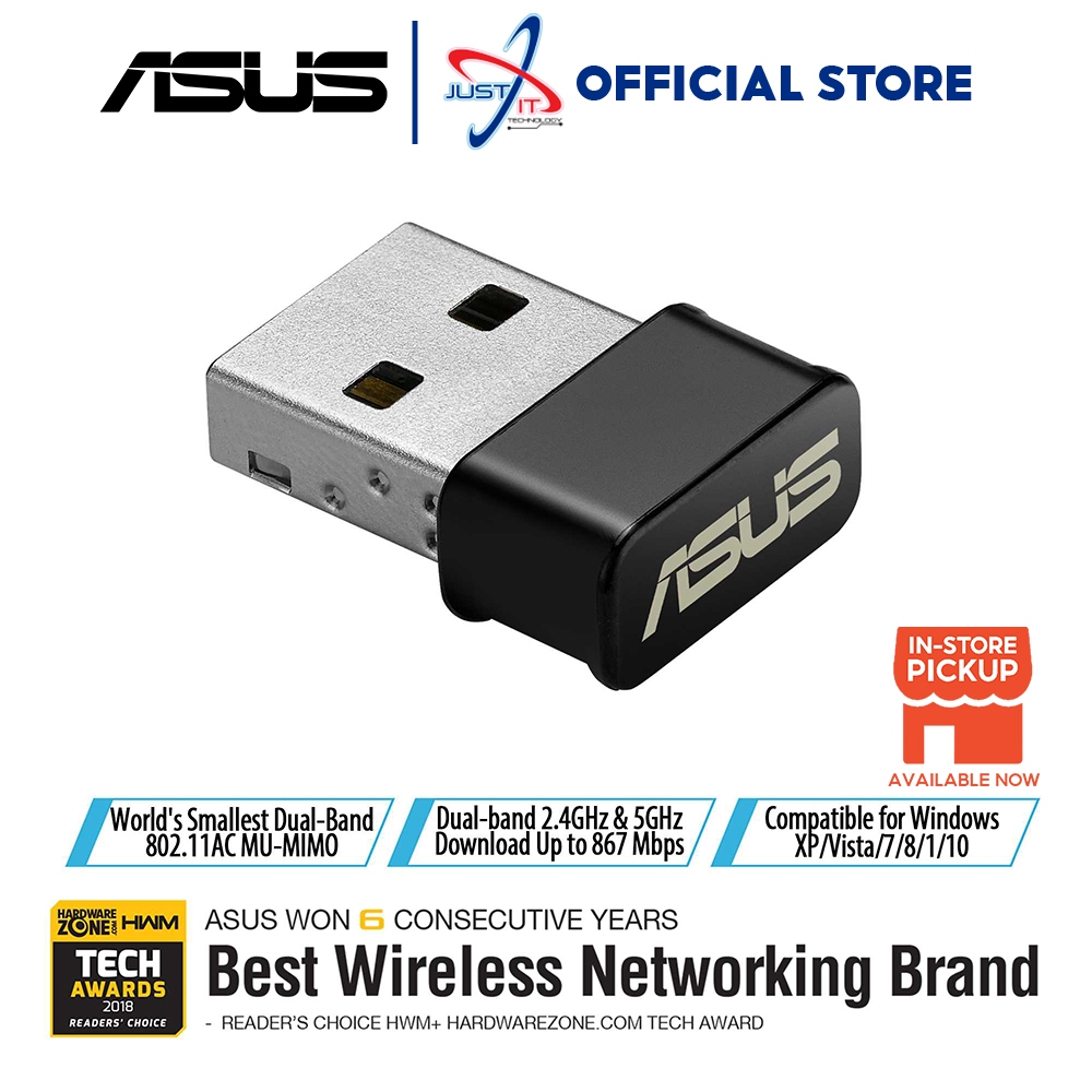 ASUS USB-AC53 Nano / USB-AX55 Nano AX1800 Dual Band Wi-Fi 6 USB Adapter ...