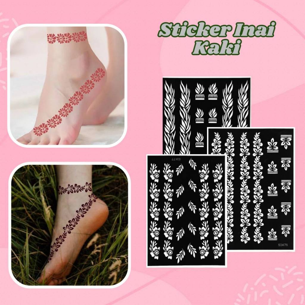 STICKER INAI TEPI KAKI / HENNA STICKER FEET | Shopee Singapore