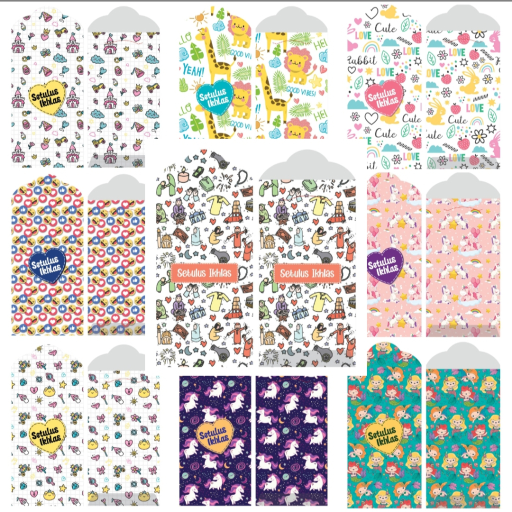 Sampul Raya Doodle Cute 2024 1pack 10pcs | Shopee Singapore