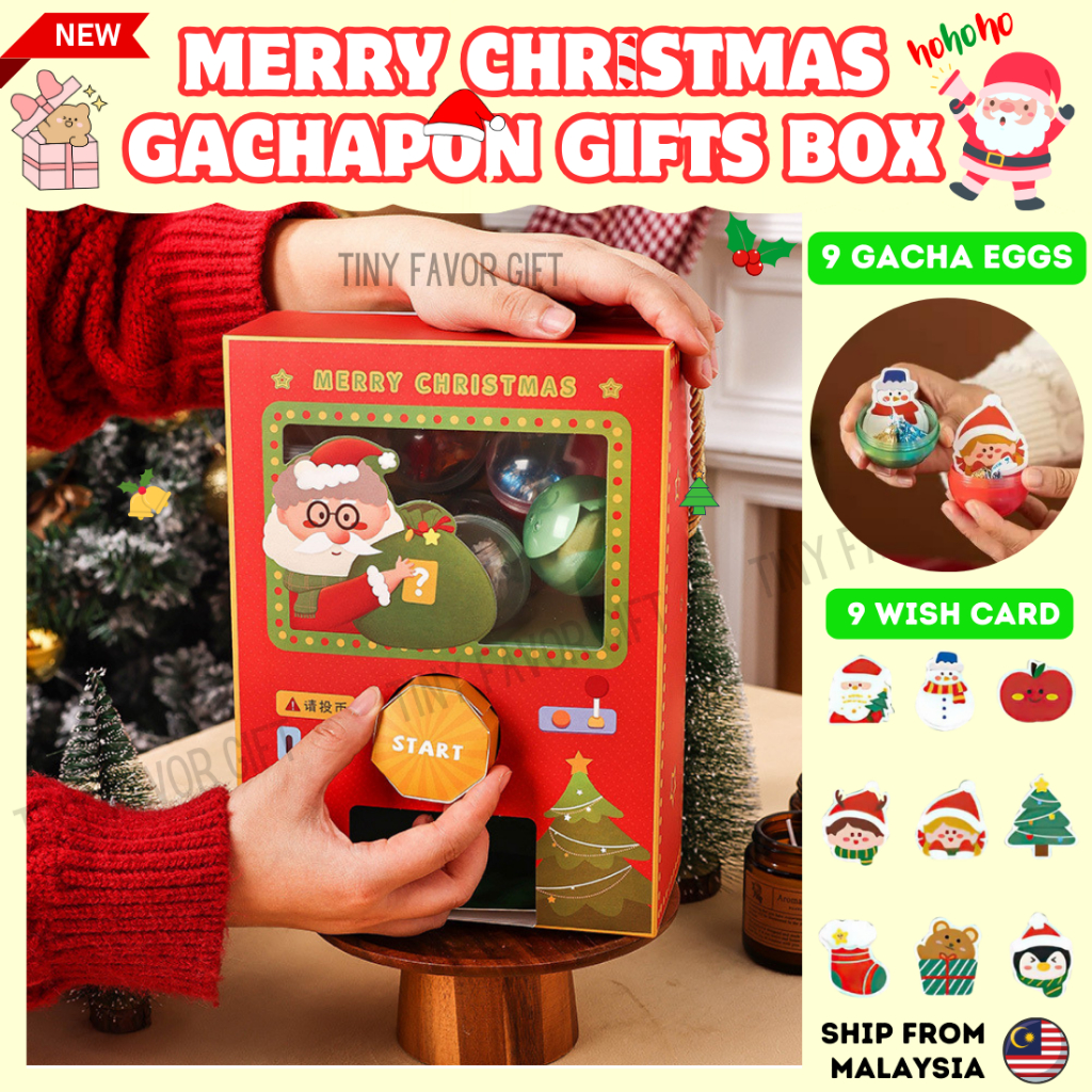 1PCS UNFOLD Christmas Gachapon boxes paper DIY Mini Vending Machine Toy ...