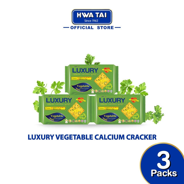HWA TAI LUXURY Vegetable Calcium Cracker (185g x 3 Packs) | Shopee ...