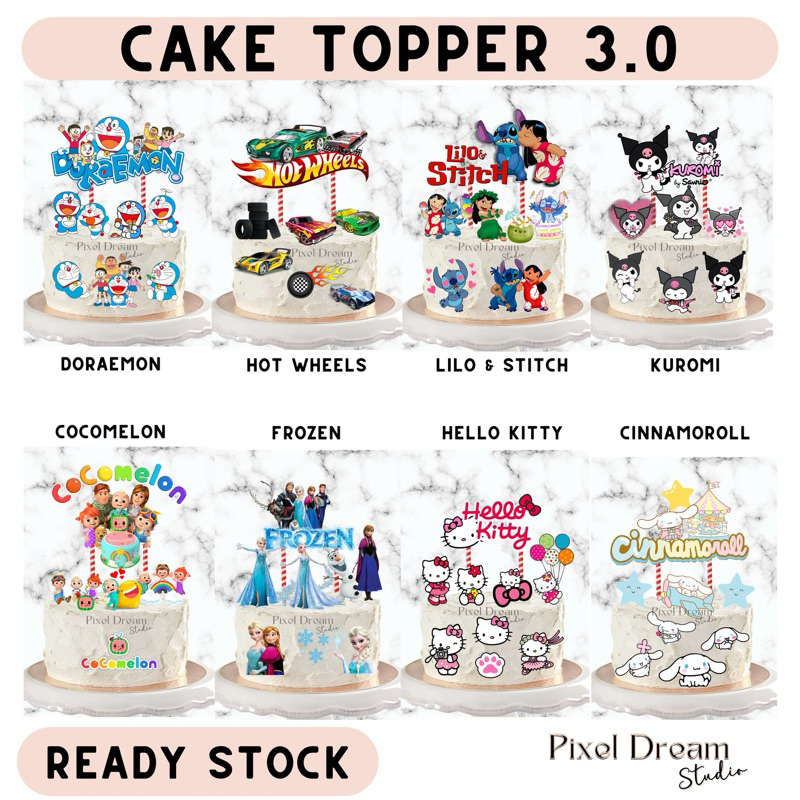 Cake Topper Set 3, Kek Topper Cartoon Character Kartun Karakter ...