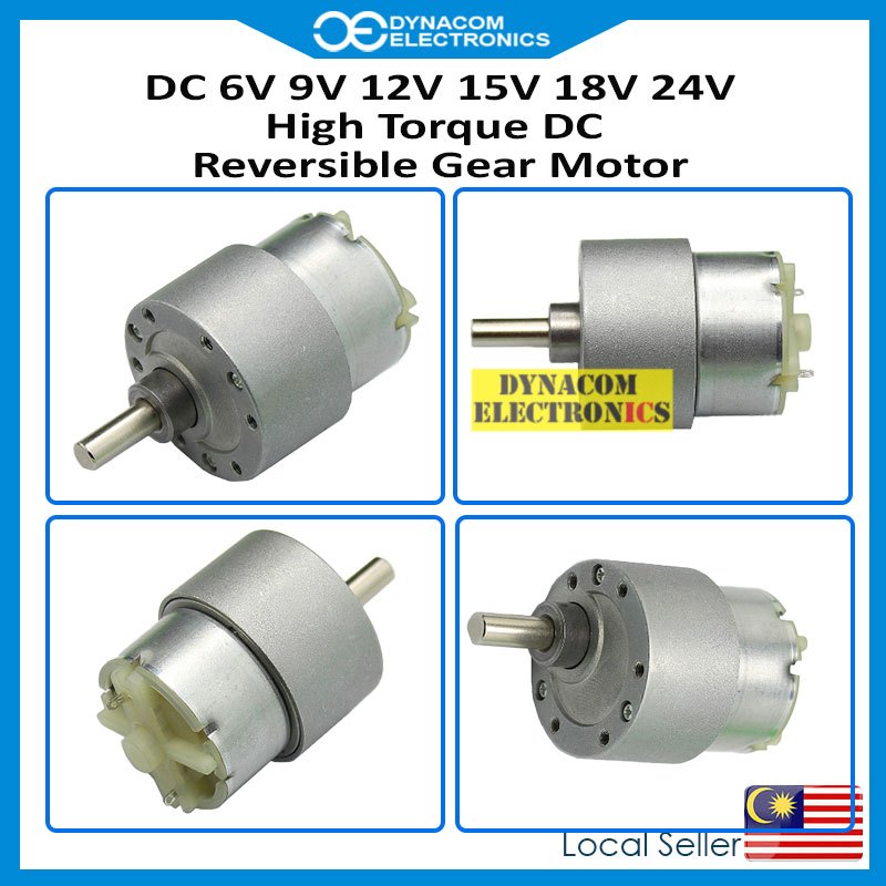 DC 6V 9V 12V 15V 18V 24V High Torque DC Gear Motor DIY Robot Kitchen ...