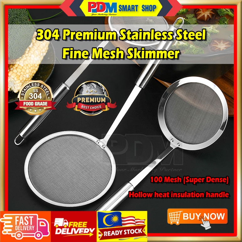 PDM Premiun 304 Stainless Steel Fine Mesh Skimmer Food Colander 100 ...