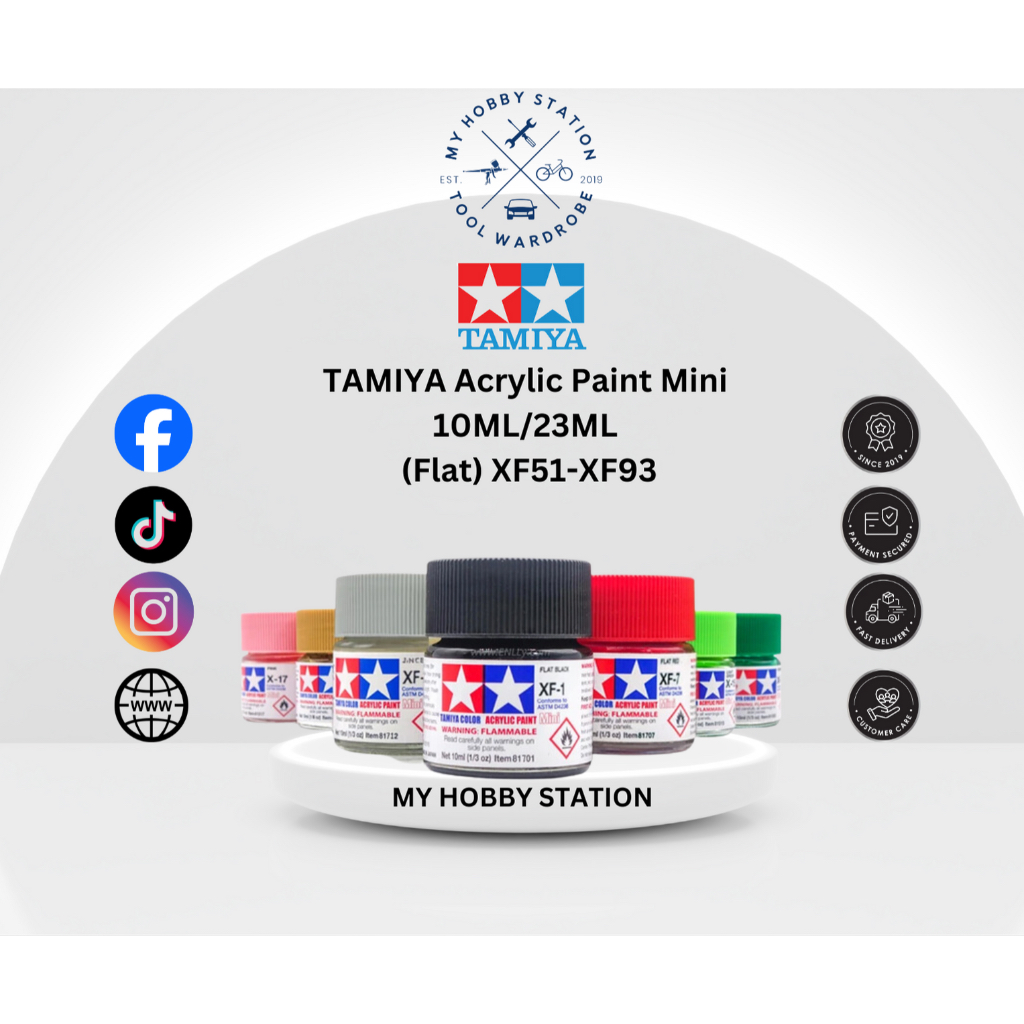 Tamiya Acrylic Paint Mini 10ML/23ML (Flat) XF51-XF93 | Shopee Singapore