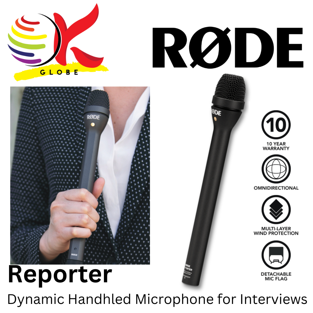 RODE REPORTER HANDHELD INTERVIEW MICROPHONE WITH OMNIDIRECTIONAL, MULTI ...