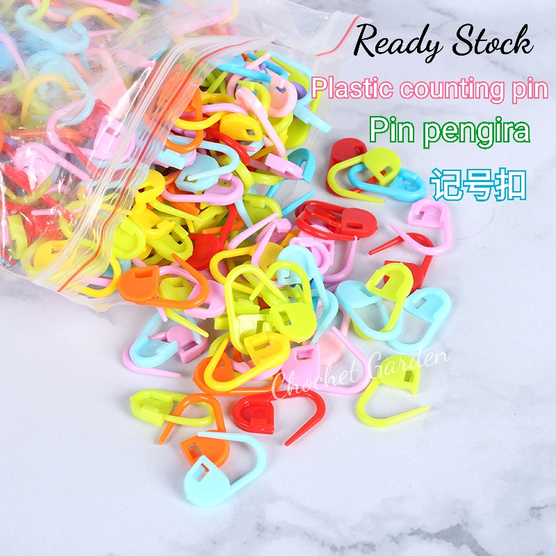 Crochet Plastic Marker Pin Penanda Kiraan Kait Stitch Marker | Shopee ...
