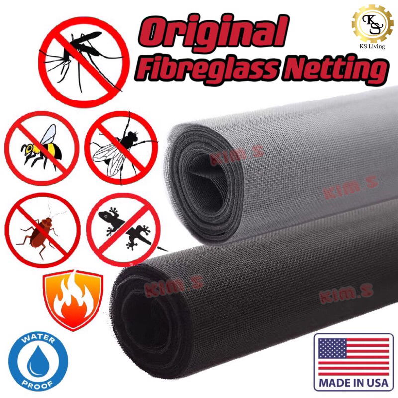 Kim.S [1 Meter] (3KAKI) Fiberglass Netting Insect Screen Mosquito Net ...