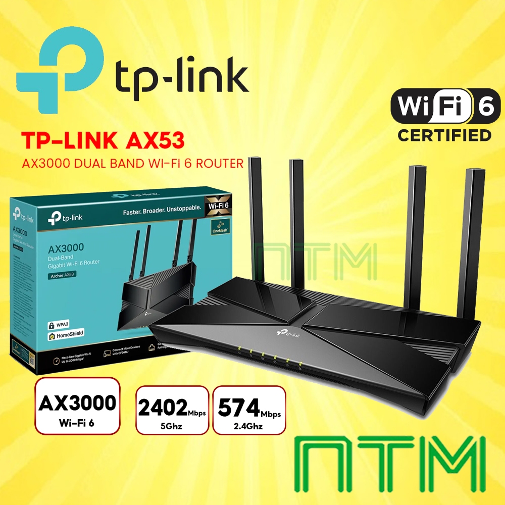 TP-Link Archer AX53 Wifi 6 router Dual Band Gigabit AX3000 High Power Wireless Router | Shopee ...